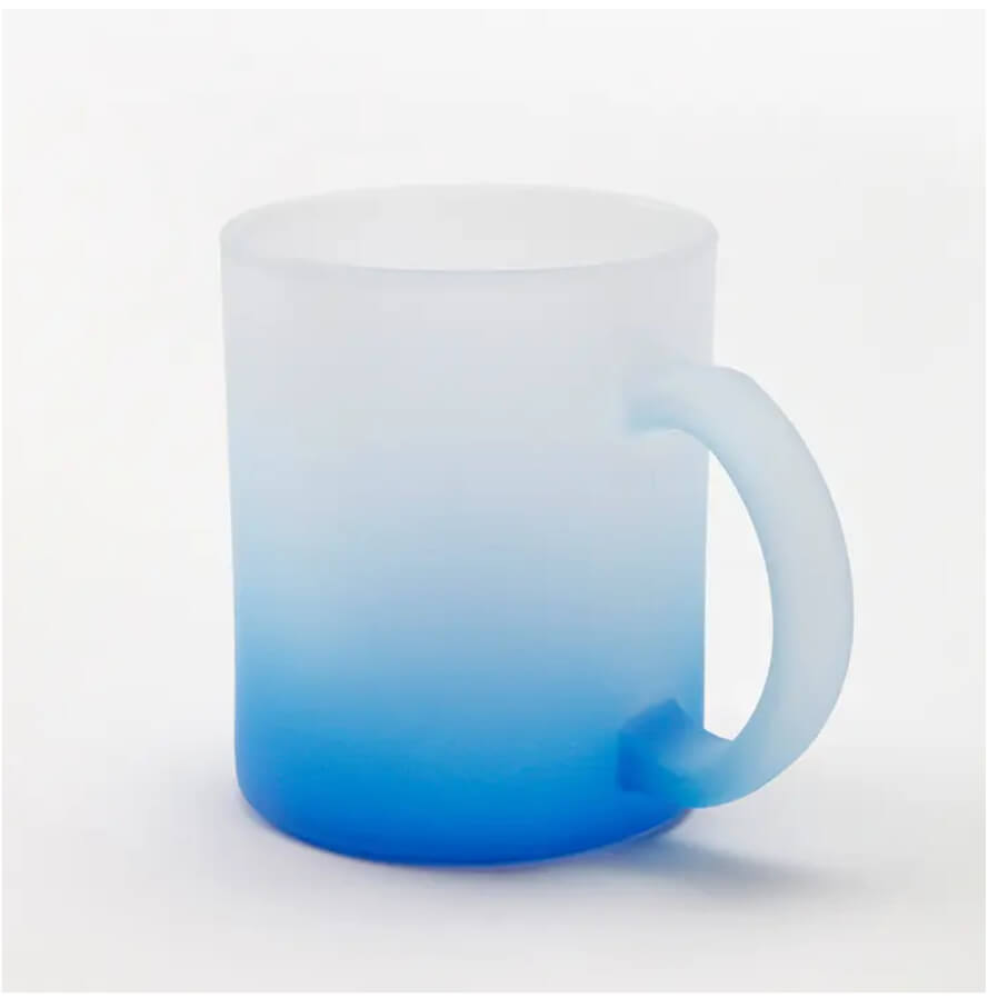 11oz Sublimation Frosted Customisable Gradient Glass Mug Glass Cup For ...