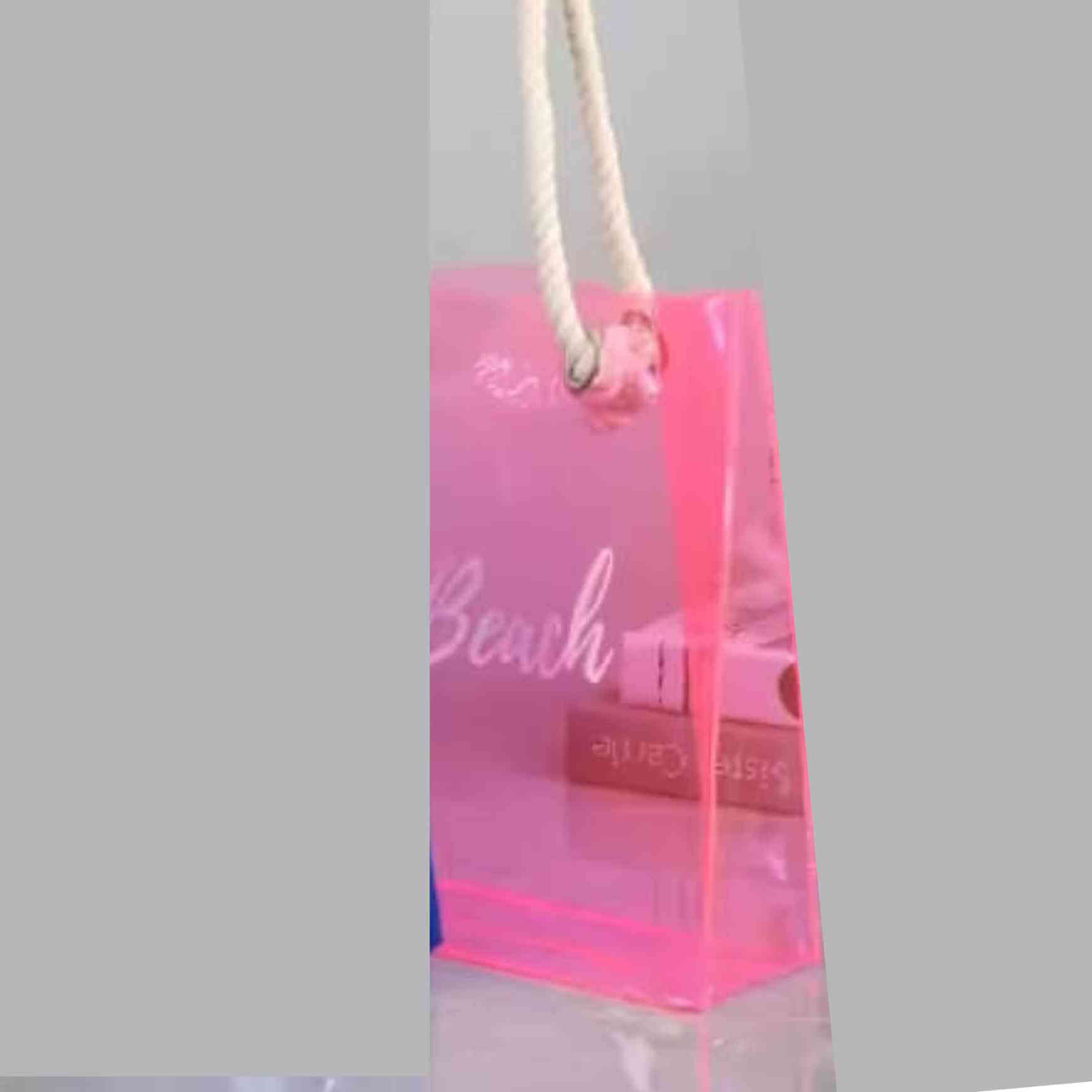PVC Transparent Beach Bag With Rope Handles 4 Colours Available ...